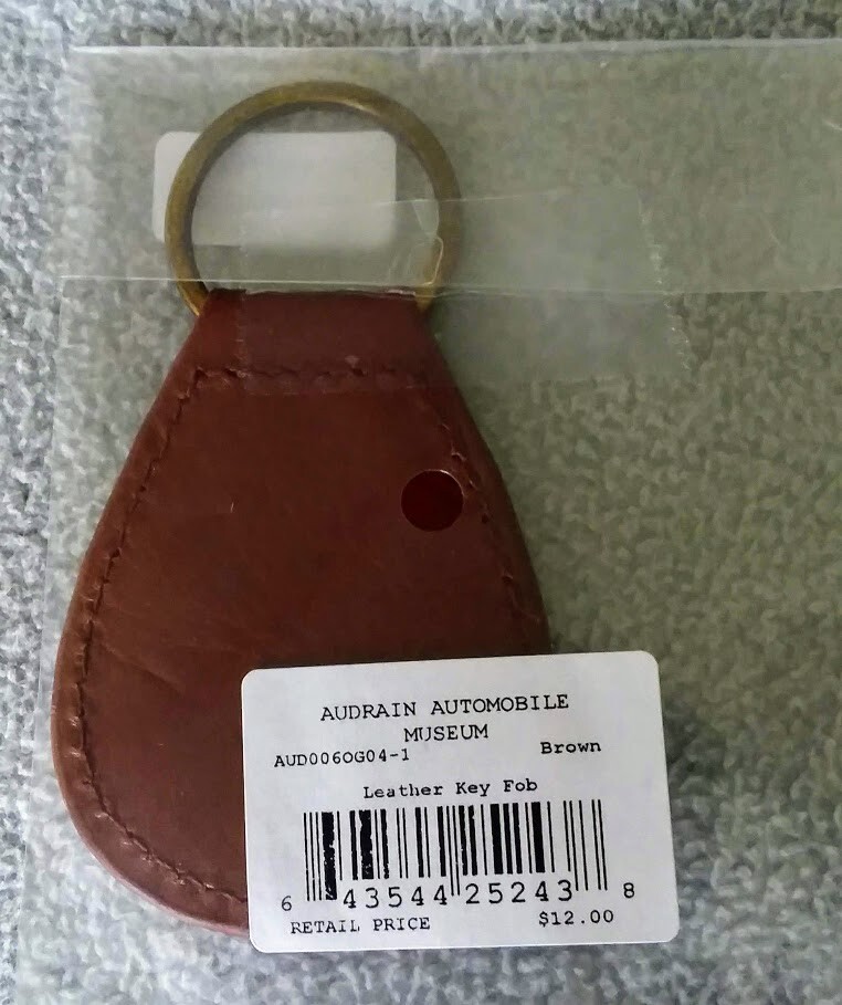 Audrain Auto Museum Newport Brown Leather Crest Key chain NEW iPlastic ...