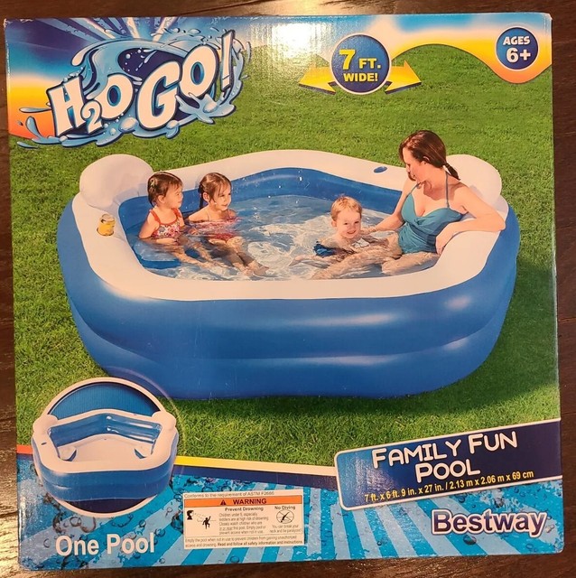 Bestway H2ogo Large 7ft Inflatable Family Fun Pool for sale online | eBay