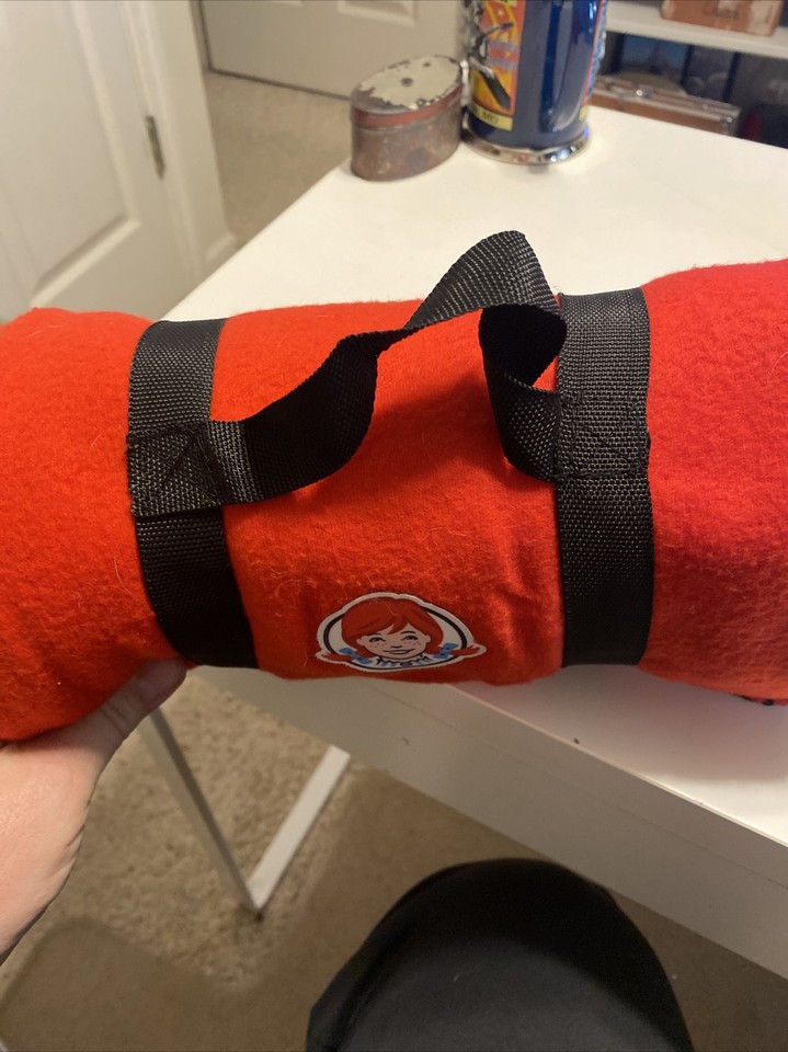 Wendy's Emblem Fast Food Red Stadium Travel Blanket Throw Fleece ...