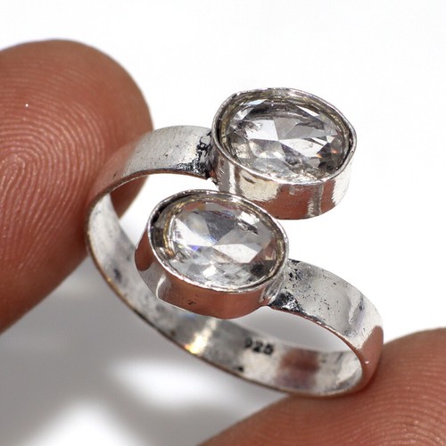 925 Silver Plated Crystal Topaz Ethnic Ring Jewelry Size US FreeSize JW | eBay