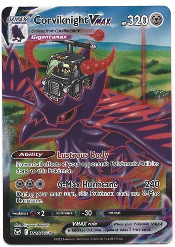 Pokémon TCG Corviknight VMAX SWSH12 Silver Tempest Trainer Gallery TG19 ...