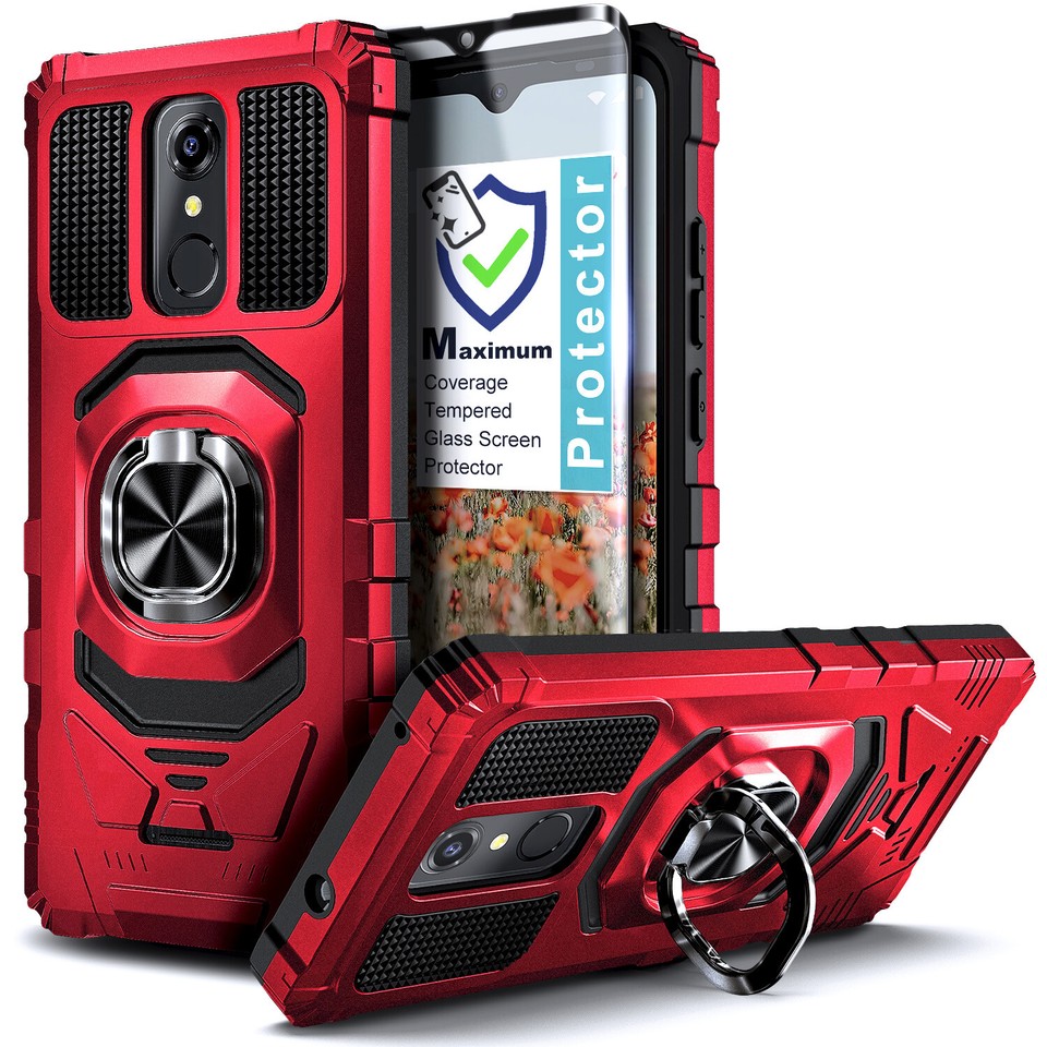 For Iris Connect (SH4650) Case Ring Stand Phone Cover + Tempered Glass ...