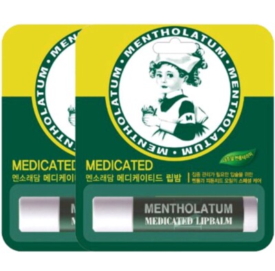 2ea MENTHOLATUM Medicated NATURAL MENTHOL Deep Moist Lip Balm 3.5g | eBay