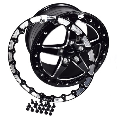VMS Racing Black Beadlock Vstar Rim Wheel 17x10 5X120 +44 For 10-20 ...