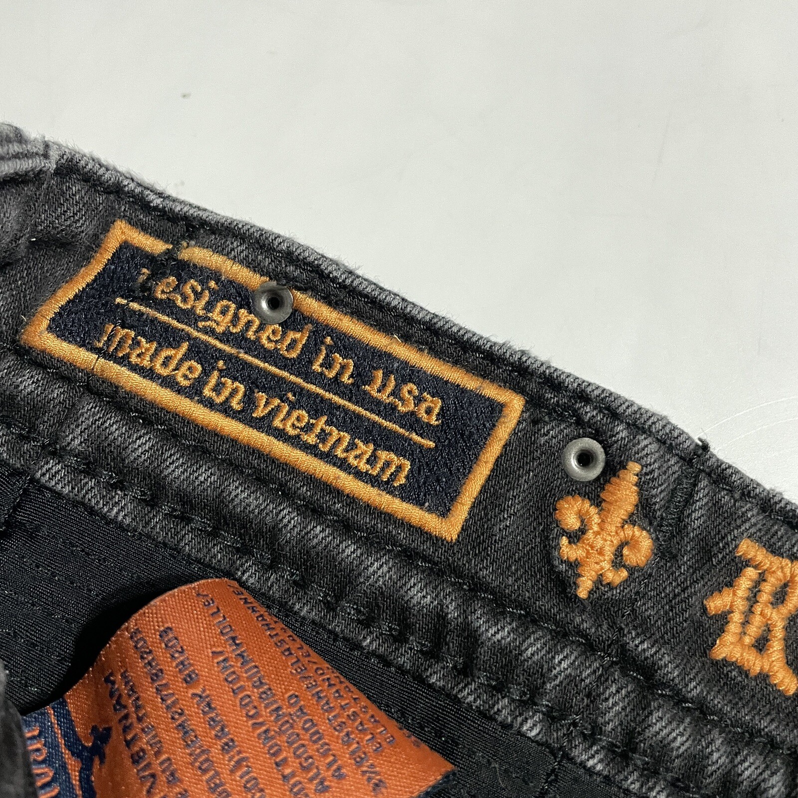 Mens Rock Revival BARAK Black Gold Stitch Leather Tag… - Gem