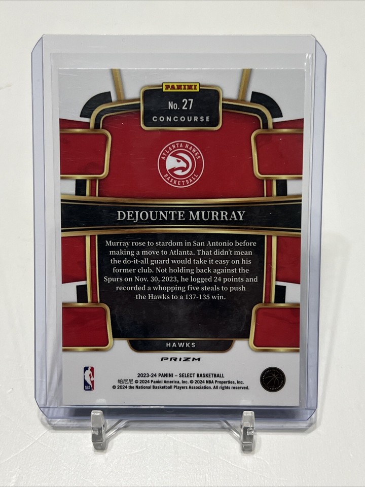 2023-24 Panini Select Dejounte Murray Blue Prizm Atlanta Hawks ...