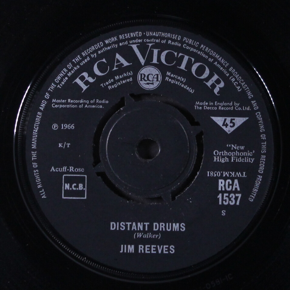 JIM REEVES: distant drums / old tige RCA VICTOR 7" Single 45 RPM UK | eBay