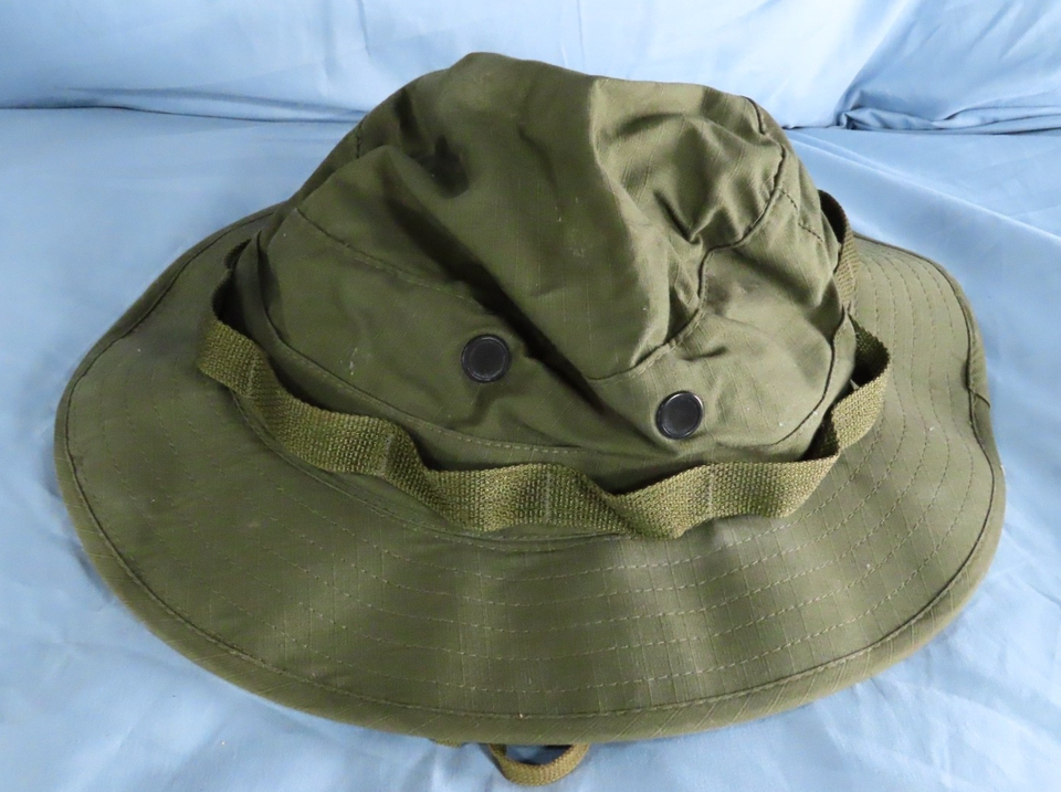 USGI Military SUN HAT HOT WEATHER TYPE II Army Green Boonie Chin Strap ...