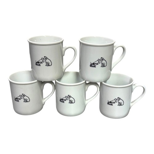 Set of 5 RCA Nipper Victor Gramophone Logo Vintage Coffee Cup Black on ...