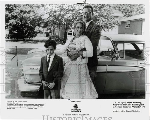 1988 Press Photo Bryan Madorsky, Mary Beth Hurt, Randy Quaid in ...