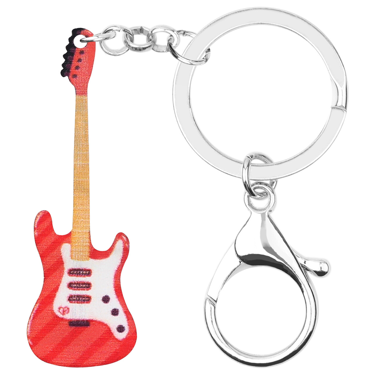 Acrylic Guitar Keychains Car Key Ring Purse Music Jewelry Charms Gifts ...