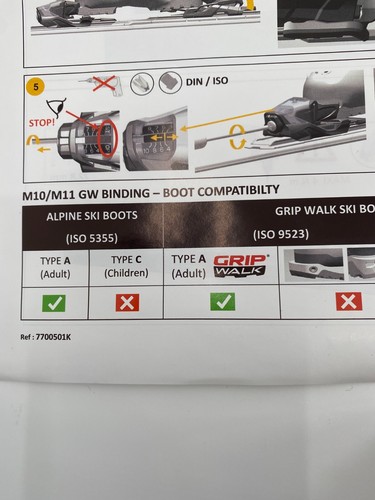 Atomic Alpine Ski Boot Bindings Type A ISO 5355 ISO 9523 10 GW L80 ...