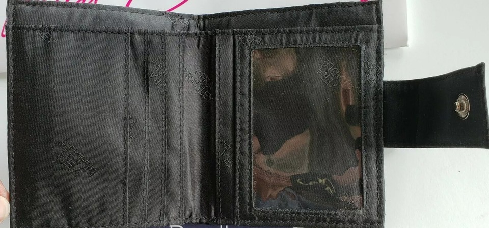 Vera Bradley Wallet Compact Black Microfiber Quilted w 5 card slot ...