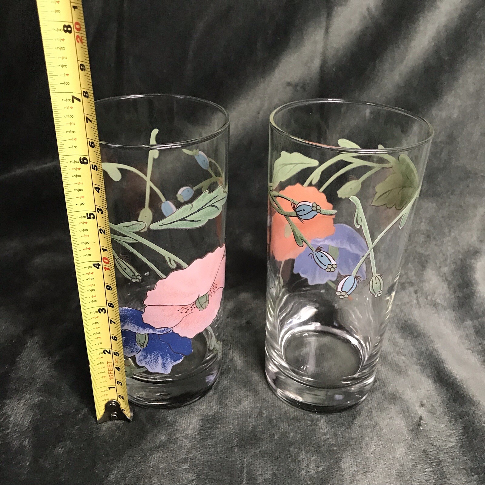 2 VTG ROSE HIP TUMBLERS Iced Tea Water Glasses Franciscan Style (Not ...