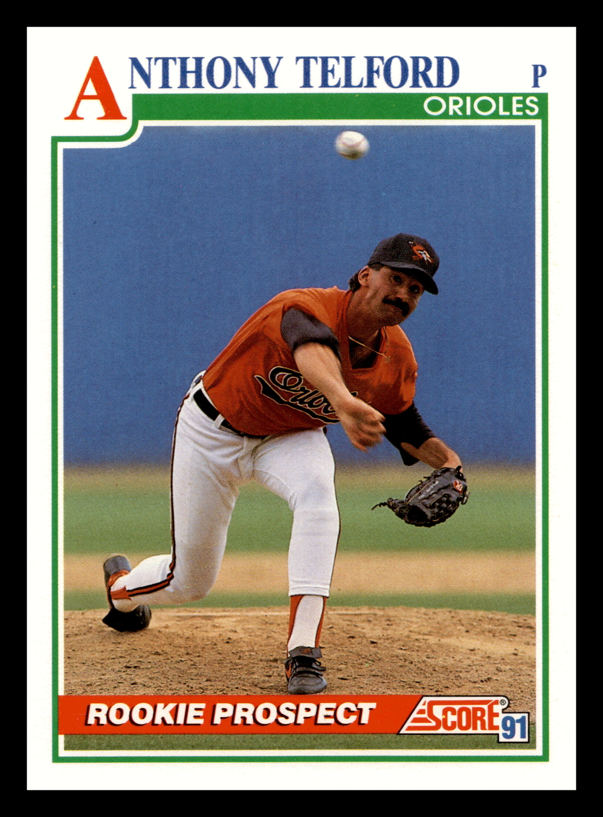 1991 Score Anthony Telford RC Rookie Prospect Orioles #354 Centered ...