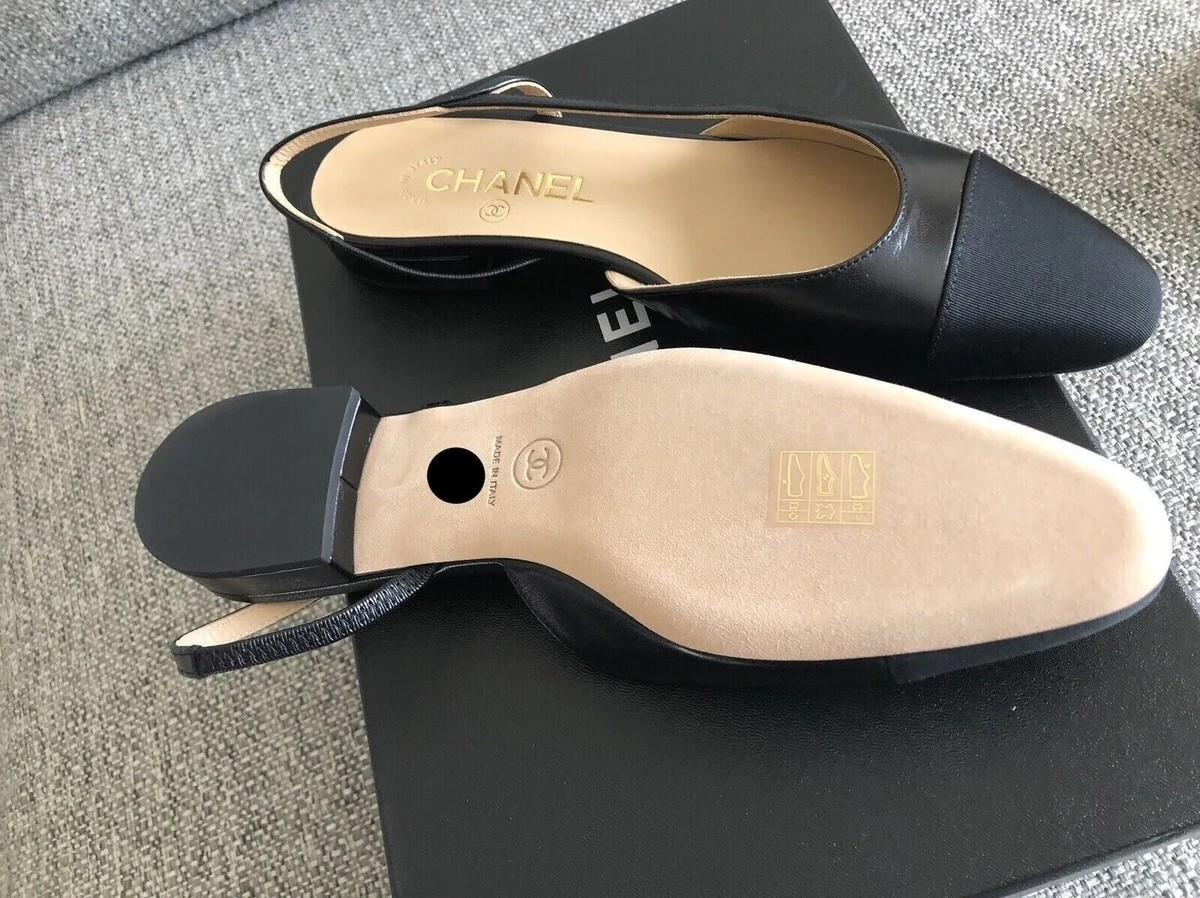 New Chanel Size 36 Goatskin Slingback Black Flat | eBay New Chanel Size 36 Goatskin Slingback Black Flat | eBay