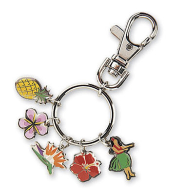 Hawaiian Island Charms Hula Floral Hawaii Metal Key Chain Jewelry ...