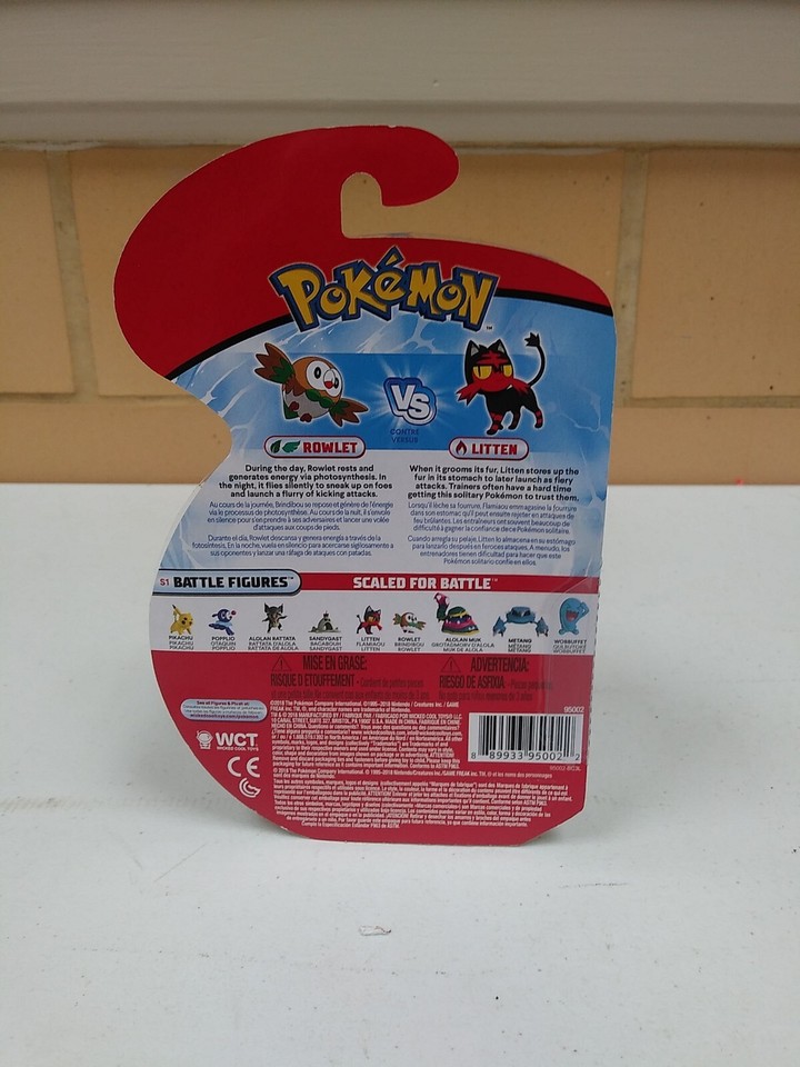 Pokemon 2 Inch Battle Action Figure 2-Pack includes 2" Rowlet and 2 ...
