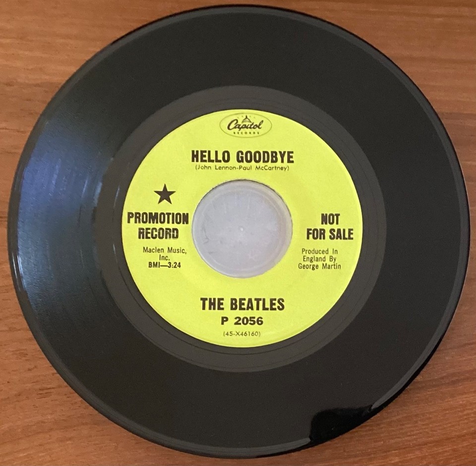 The Beatles dj Hello Goodbye promo Capitol 2056 45 rpm 7” PS Picture ...