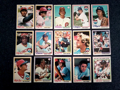 1978 Topps Rose Brett Morgan Bench Yount Carter Garvey Munson Baseball ...