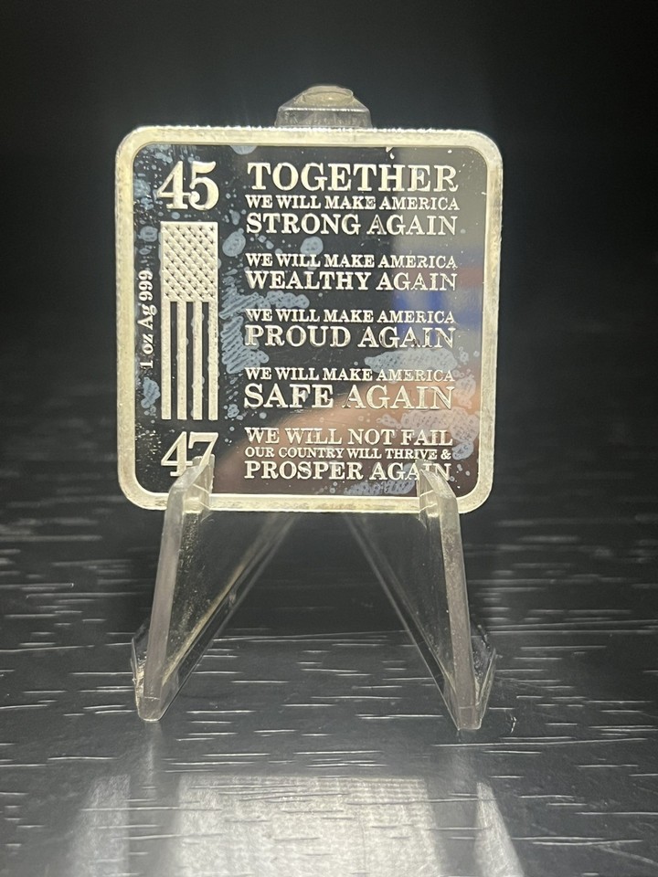 Trump 1 Oz .999 Fine Silver Square 2024 Trump Train Silver Bar Coin ...