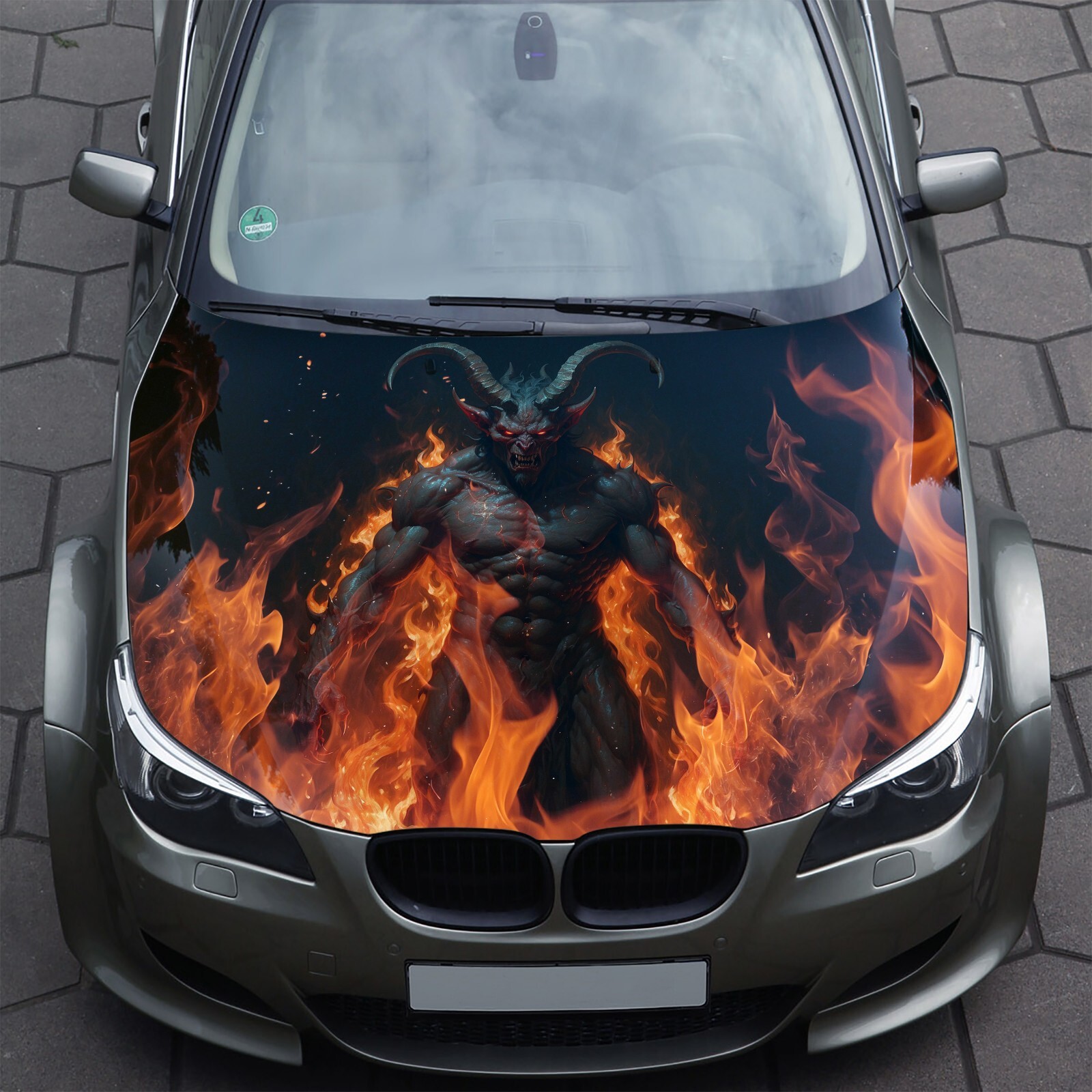 Hellborn Demon Fire Car Hood Wrap Decal Vinyl Sticker Graphic For Car ...