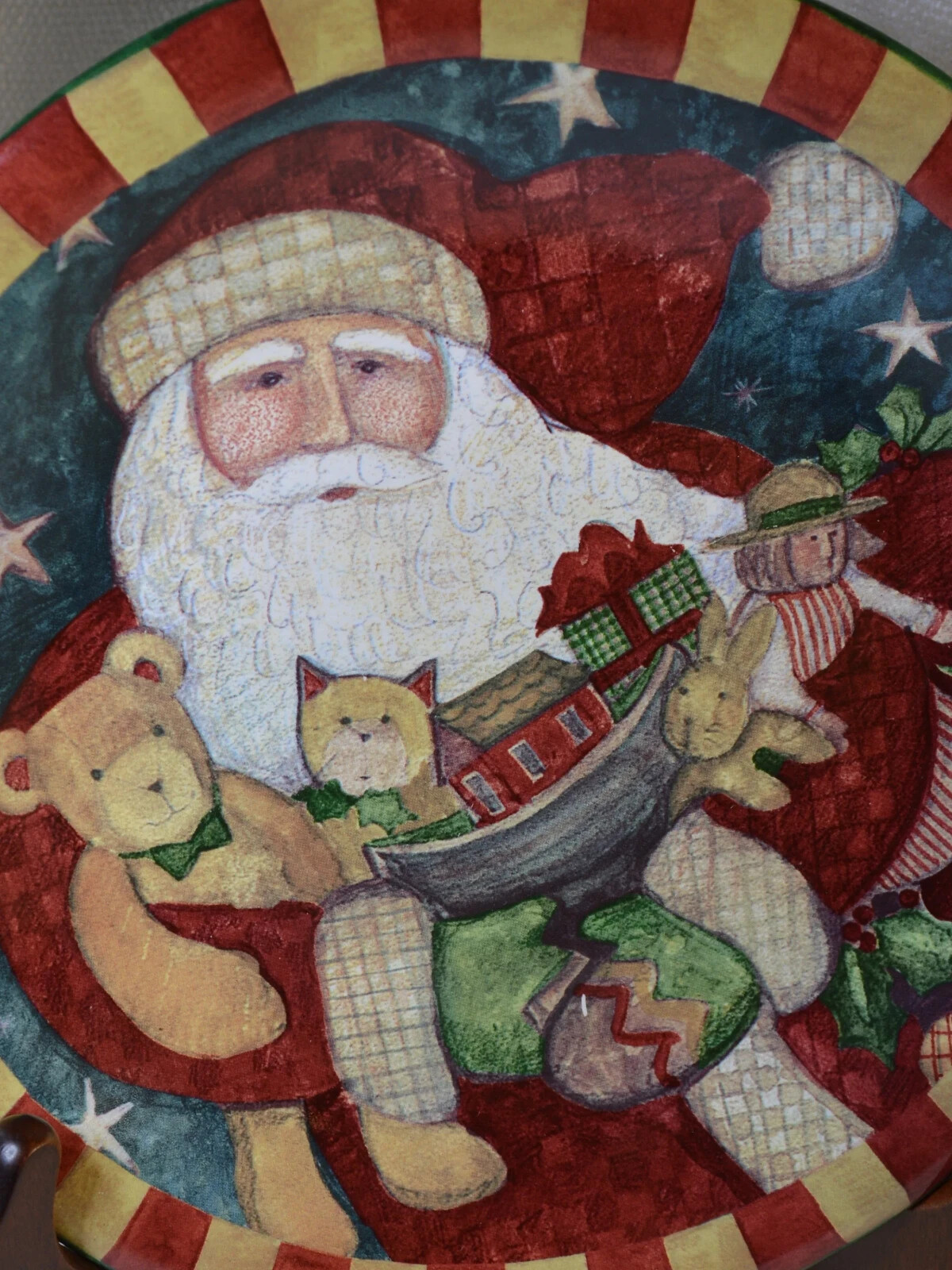 Susan Winget Certified International Folk Santa Holiday Plate | eBay