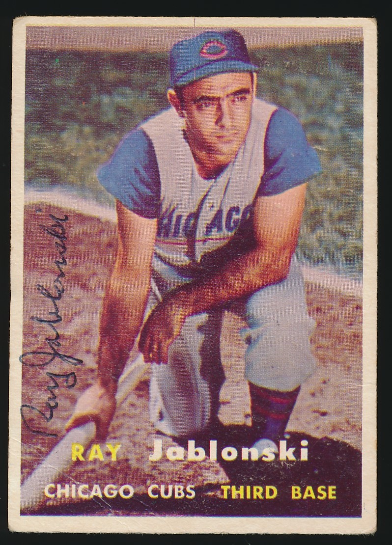 1957 Topps #218 RAY JABLONSKI (Chicago Cubs) d.1985 *AUTOGRAPHED* | eBay