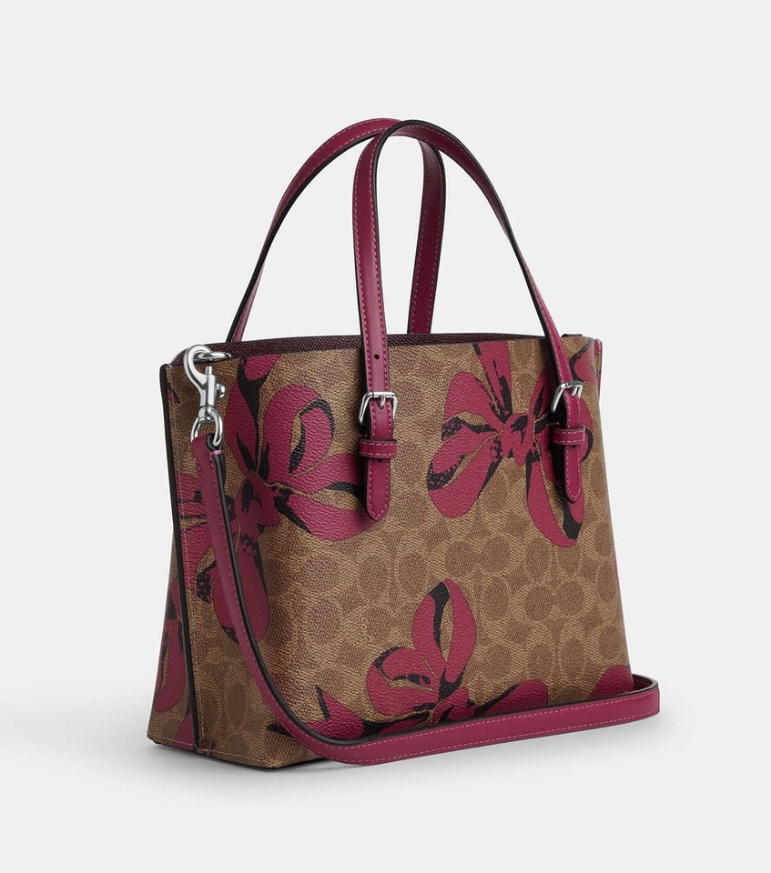 NWT Coach Mollie Tote Bag 25 In Signature Canvas With Bow Print CZ767 ...