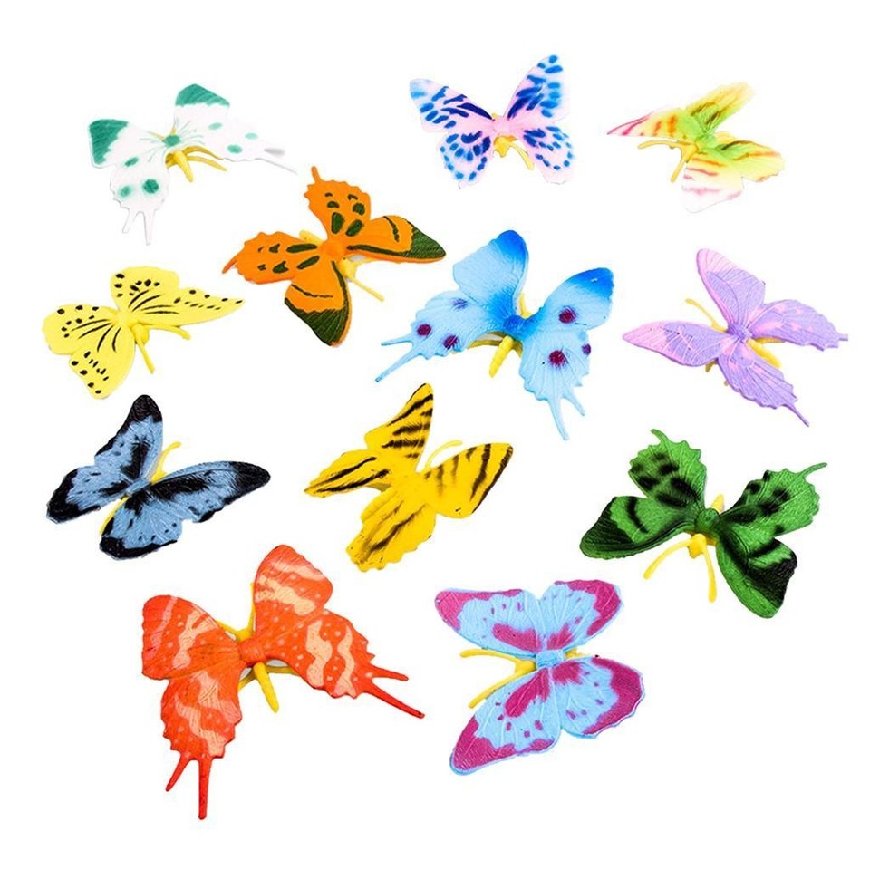 Set of 12 Lifelike Butterfly Action Figures Model for Kids Early ...