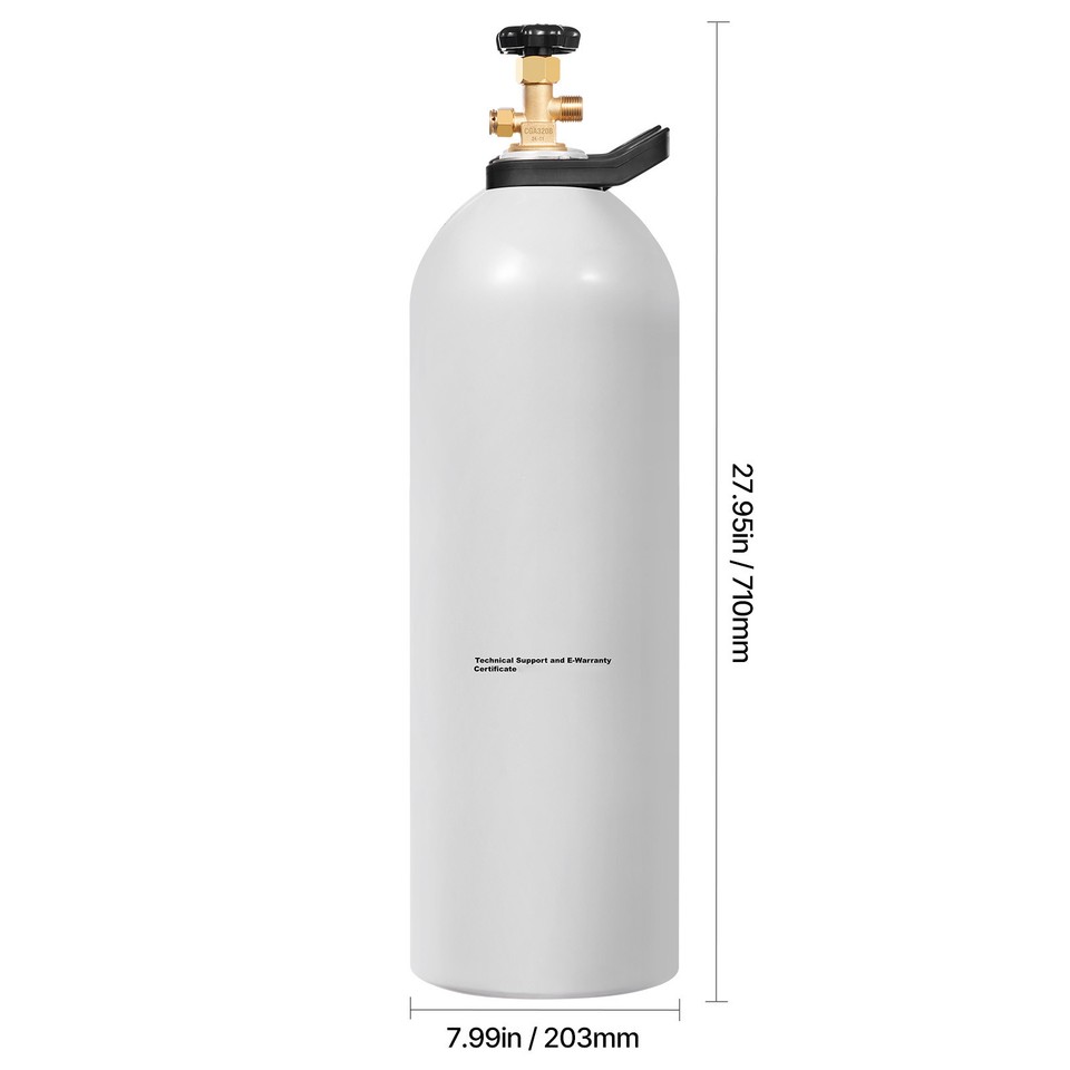CO2 Tank 20 lbs New Aluminum Alloy Cylinder with CGA320 Valve DOT & TC ...