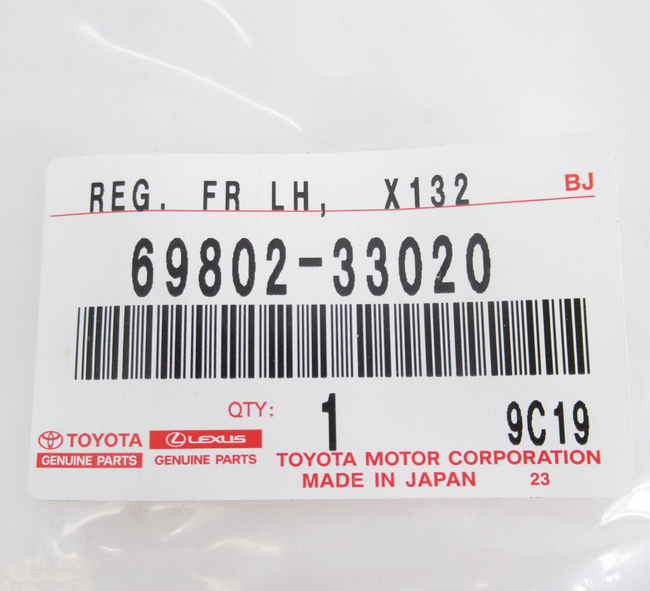 Genuine OEM Lexus 69802-33020 Driver Left Front Power Window Regulator ...