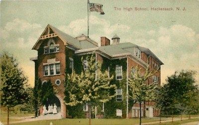 A View Of The High School, Hackensack, New Jersey NJ 1913 | eBay