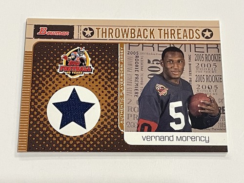 2005 Bowman Football Throwback Threads Relic - Vernand Morency RC ...