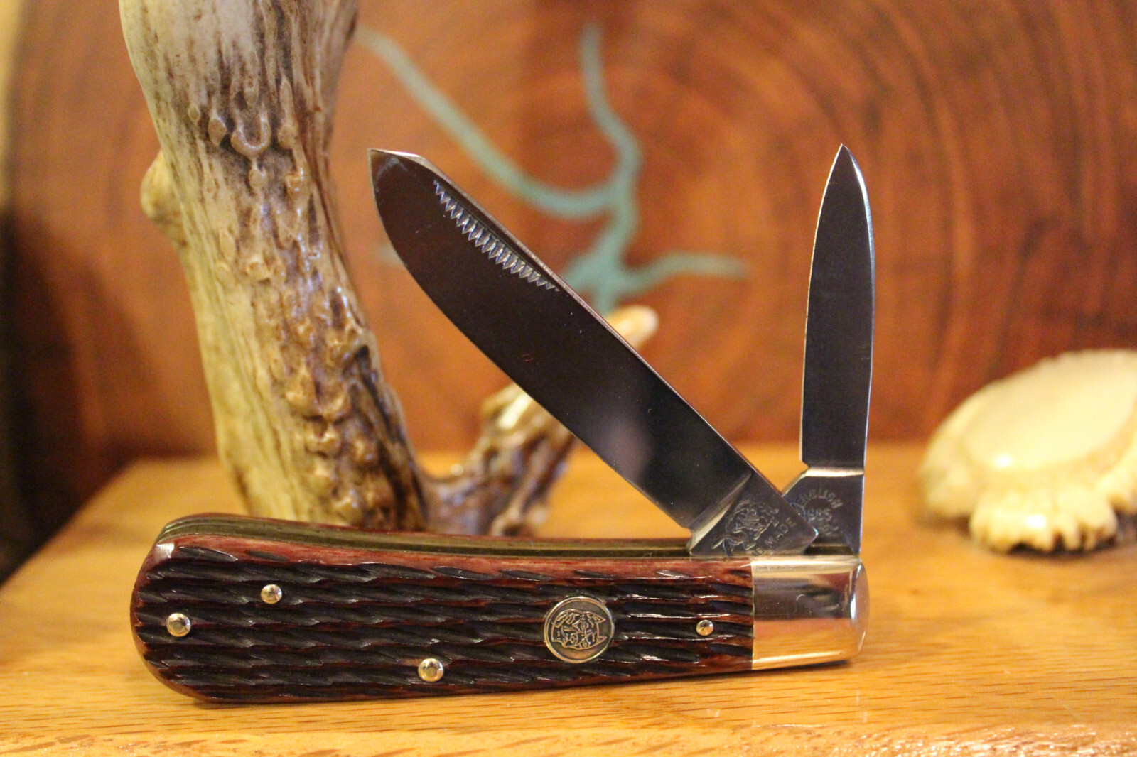 VTG GERMAN BULLDOG TANG STAMP 1985 2nd GENERATION BULLET TRAPPER KNIFE ...