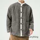 Chinese Style Cotton-Padded Outwear Men's Fall Winter Faux Lambwool ...