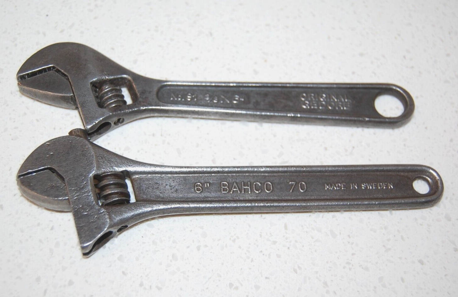 2 x 6" Adjustable Wrench Shifter Gedore No 91 Germany & AB Bahco 70 ...