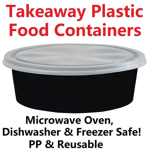 Plastic Food Containers with lids Takeaway Microwave Freezer Safe ...