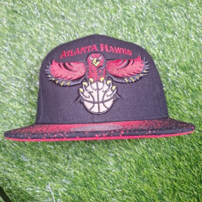 Mitchell & Ness NBA Atlanta Hawks Spray Paint Black Snapback Adjustable ...