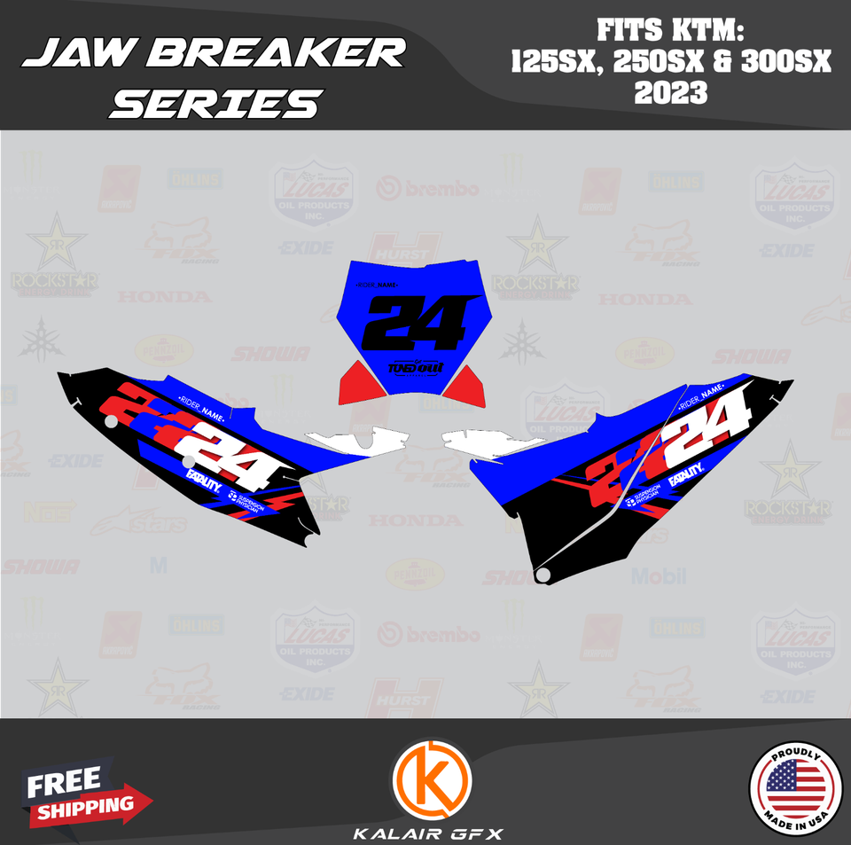 Graphics Kit for KTM MX 2-stroke 125SX, 250SX & 300SX 2023 Jawbreaker ...