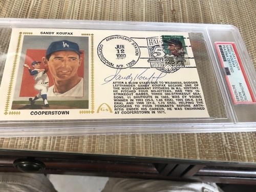 Sandy Koufax Autographed COOPERSTOWN First Day Cover LA Dodgers PSA/DNA ...