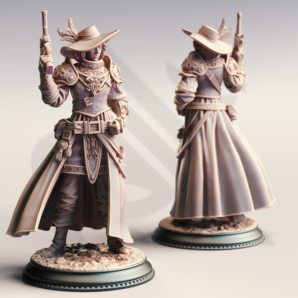Lady Cirilia Female Human Gunslinger Artificer Rogue Miniature | D&D ...