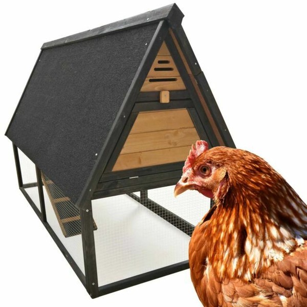 WilTec 51869 Chicken Coop Free Run Hen Bird House Poultry Cage Nest Box ...