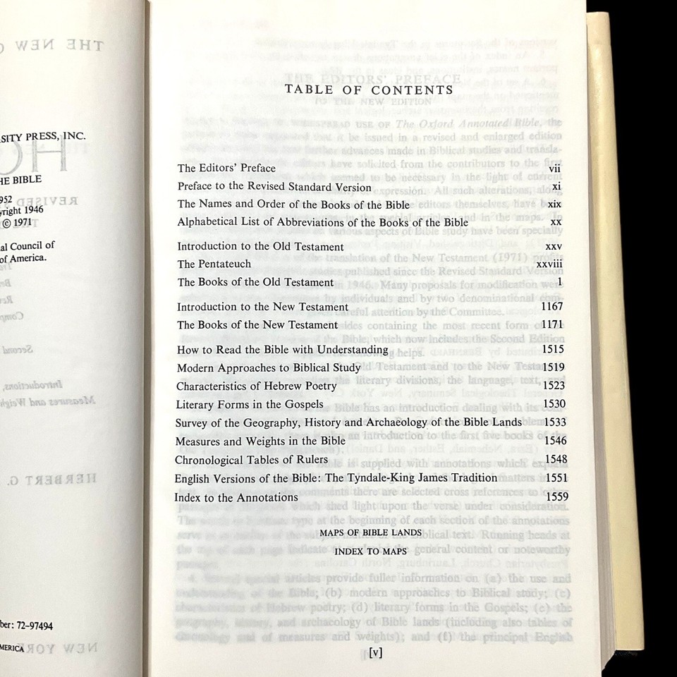 Vintage 1973 The New Oxford Annotated Bible Revised Standard Version ...
