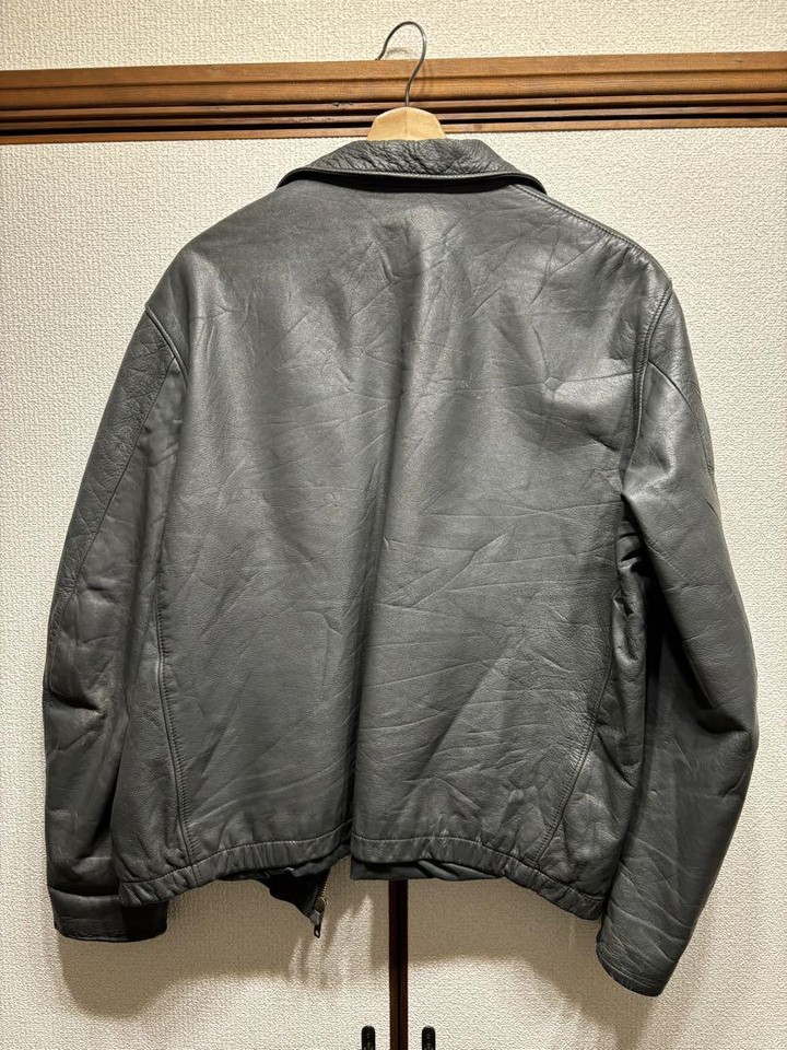 French Army Pilot Leather Flight Jacket Gray | eBay