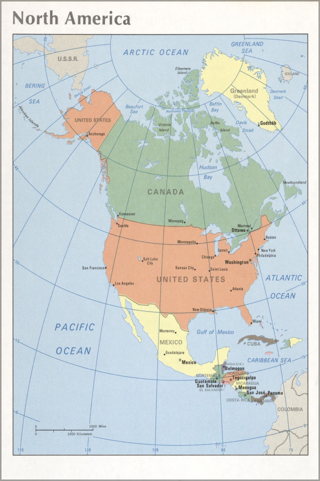 Poster, Many Sizes; Cia Map Of North America 1976 | eBay