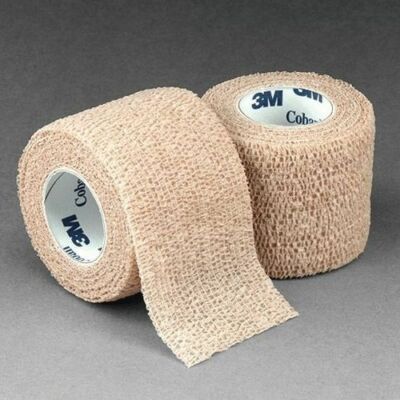 3M Coban Cohesive Compression Bandage Elastic Fibers 2'' x 5 Yard, 2 ...
