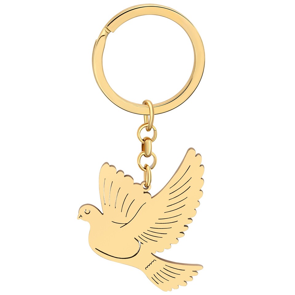 Stainless Steel Novelty Pigeon Keychain Doves Birds Car Keyring Gifts ...