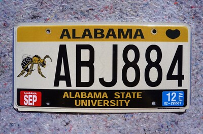 2012 ALABAMA STATE UNIVERSITY License Plate - ASU Hornets Football | eBay