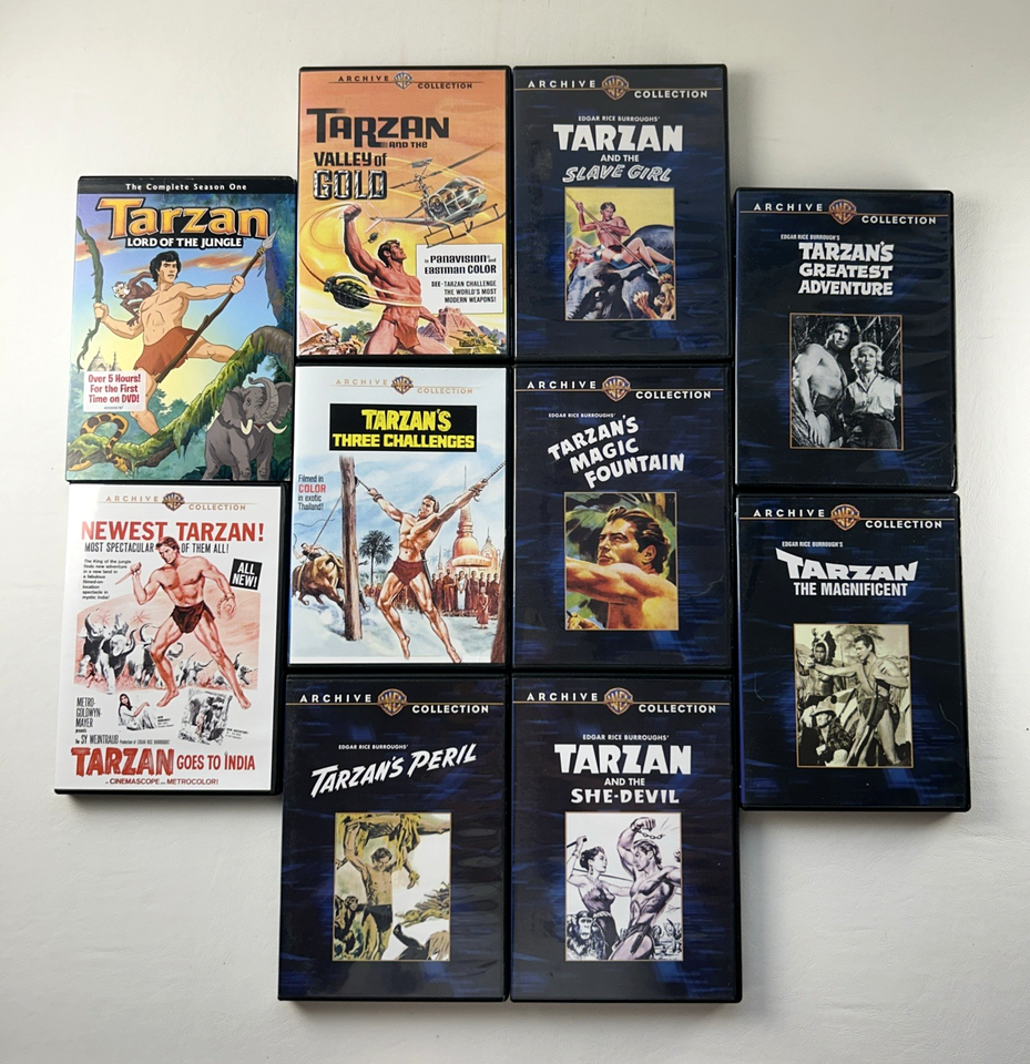 Tarzan Classic Movies Greatest Films Movie DVD LOT of 10 Warner Bross ...
